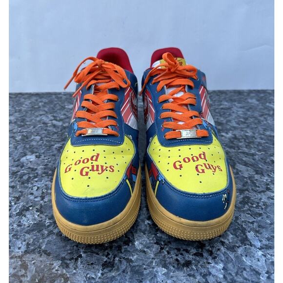 Nike | Shoes | Blue Yellow Dripping Blood Swoosh Custom Nike Air Force ...
